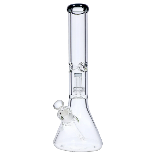 DankStop 7mm Beaker with Matrix Perc Bong - Green - 16 in.