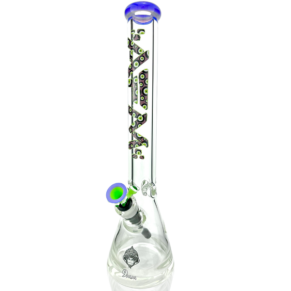 18" Evil Eye Clear Glass Beaker Bong – DankStop