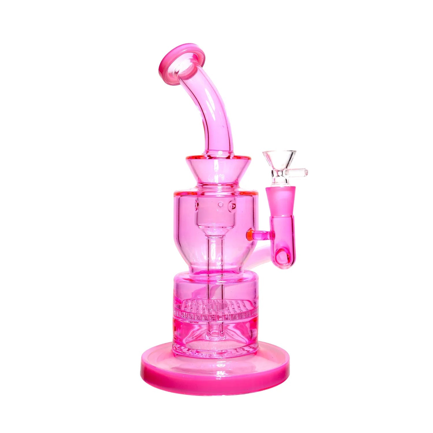 Neon Bent Neck with Honeycomb Percolator and Thick Base Water Pipe – DankStop