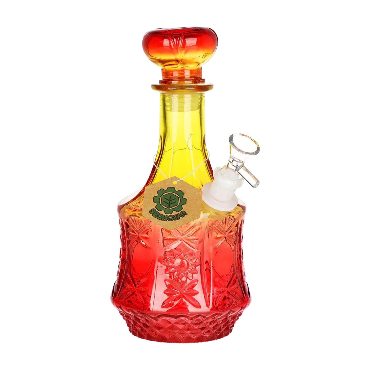 SeshGear Vintage Ombre Glass Water Pipe - 9.5" / 14mm F / Sun Flower ...
