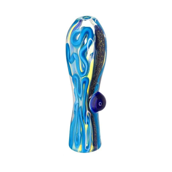 DankStop Brain Fold Chillum Glass Pipe Assorted Colors