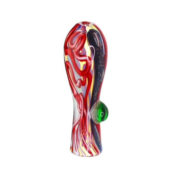DankStop Brain Fold Chillum Glass Pipe Assorted Colors